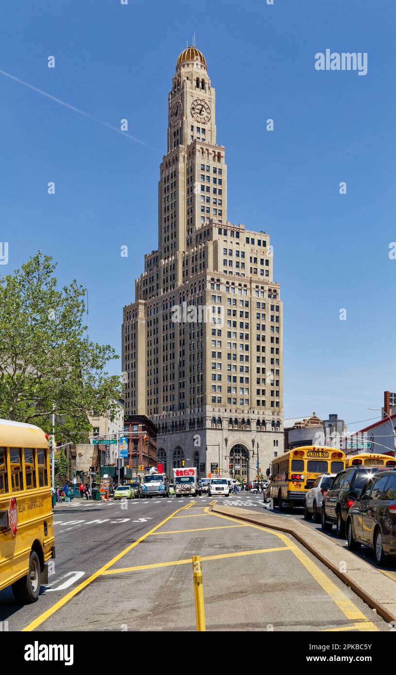 Brooklyn landmark Williamsburgh Savings Bank Tower is a brick and terra ...
