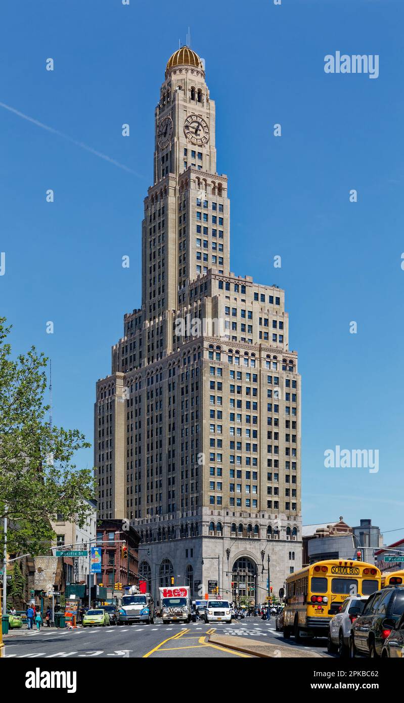 Brooklyn landmark Williamsburgh Savings Bank Tower is a brick and terra ...