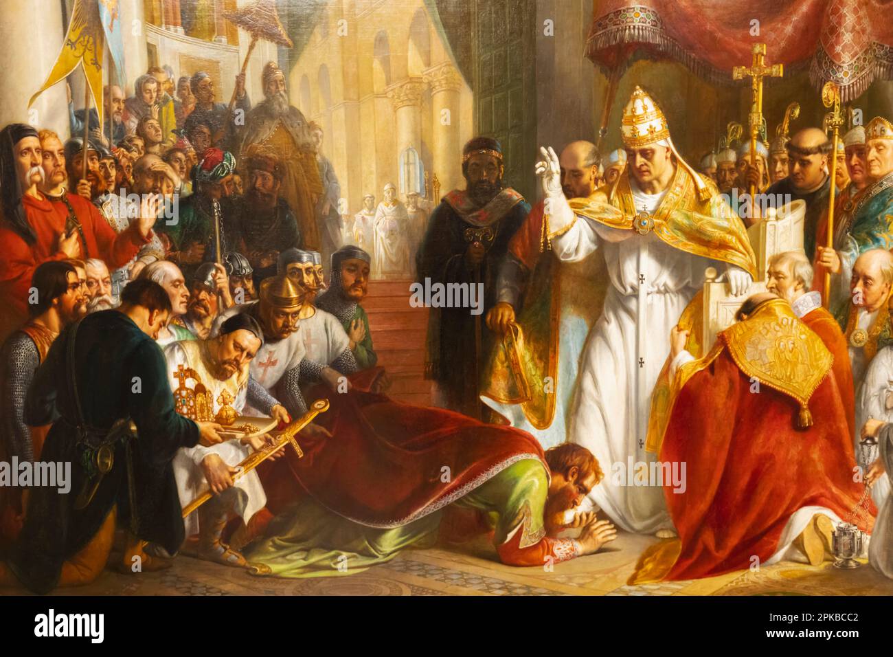 The submission of emperor barbarossa to pope alexander hi-res stock ...