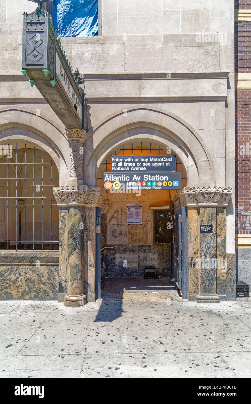 Williamsburgh Savings Bank’s limestone base is richly carved with ...