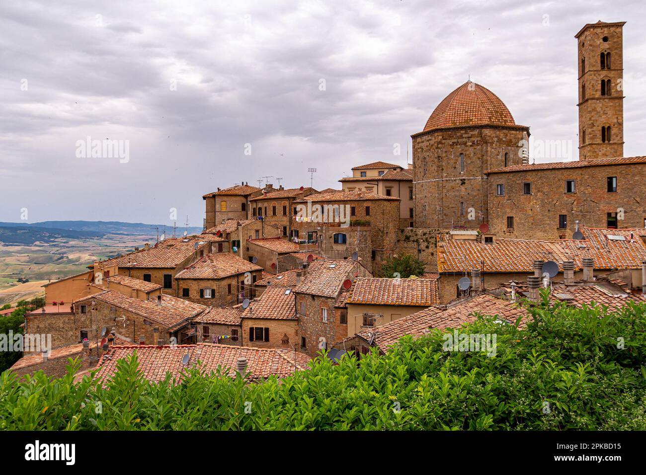 Cityscape of Volterra, a medieval town on a hill in Tuscany, Italy ...