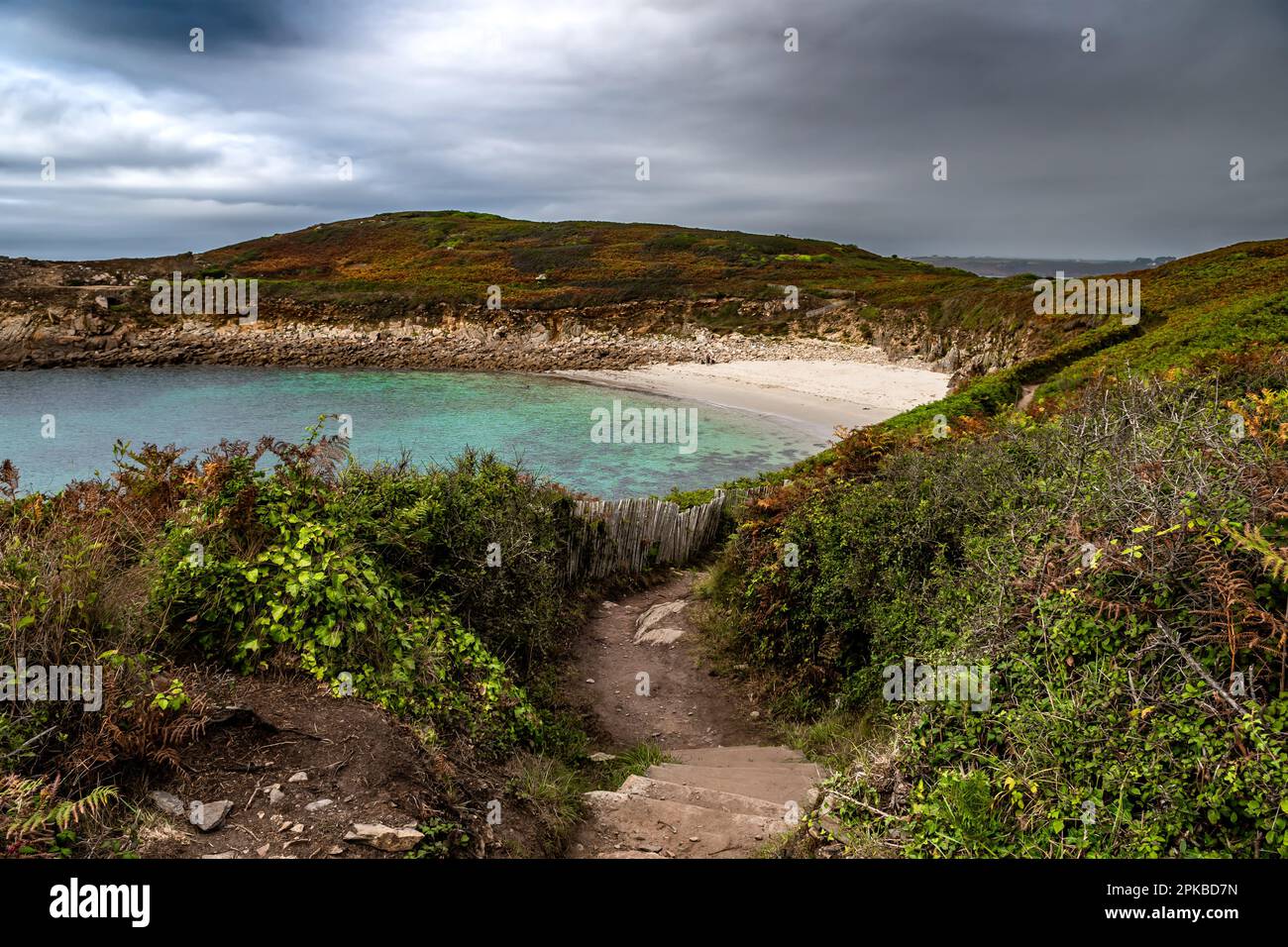 White Sand Beach At Village Le Conquet At The Finistere Atlantic Coast ...