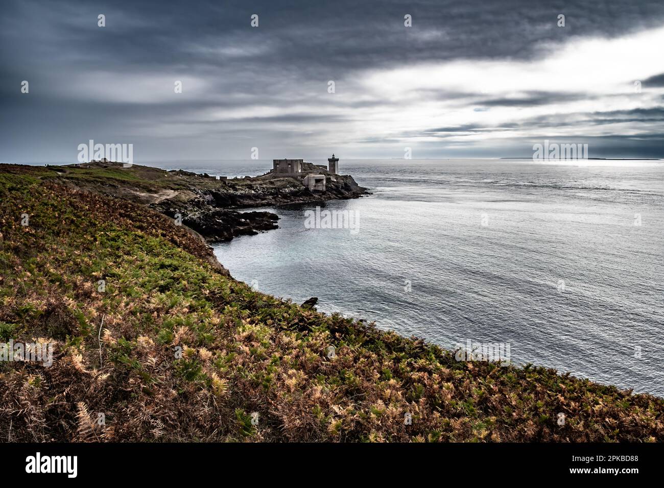 Lighthouse Phare De Kermorvan At Village Le Conquet At The Finistere ...