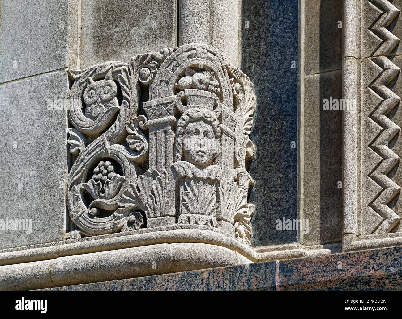 Williamsburgh Savings Bank’s limestone base is richly carved with ...