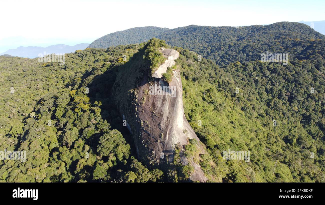 A scenic landscape view of Pico do Papagaio (Parrot's Peak), Ilha ...