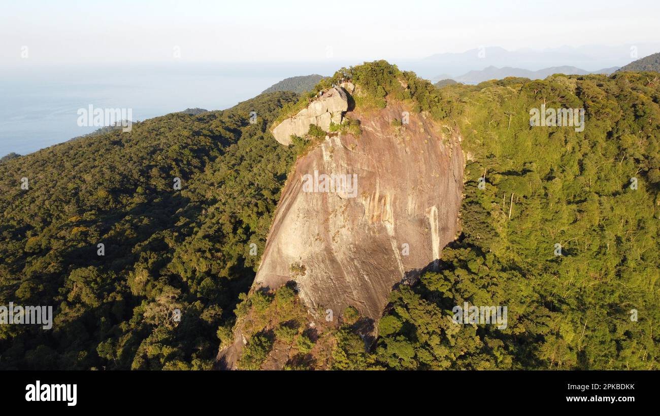 A scenic landscape view of Pico do Papagaio (Parrot's Peak), Ilha ...