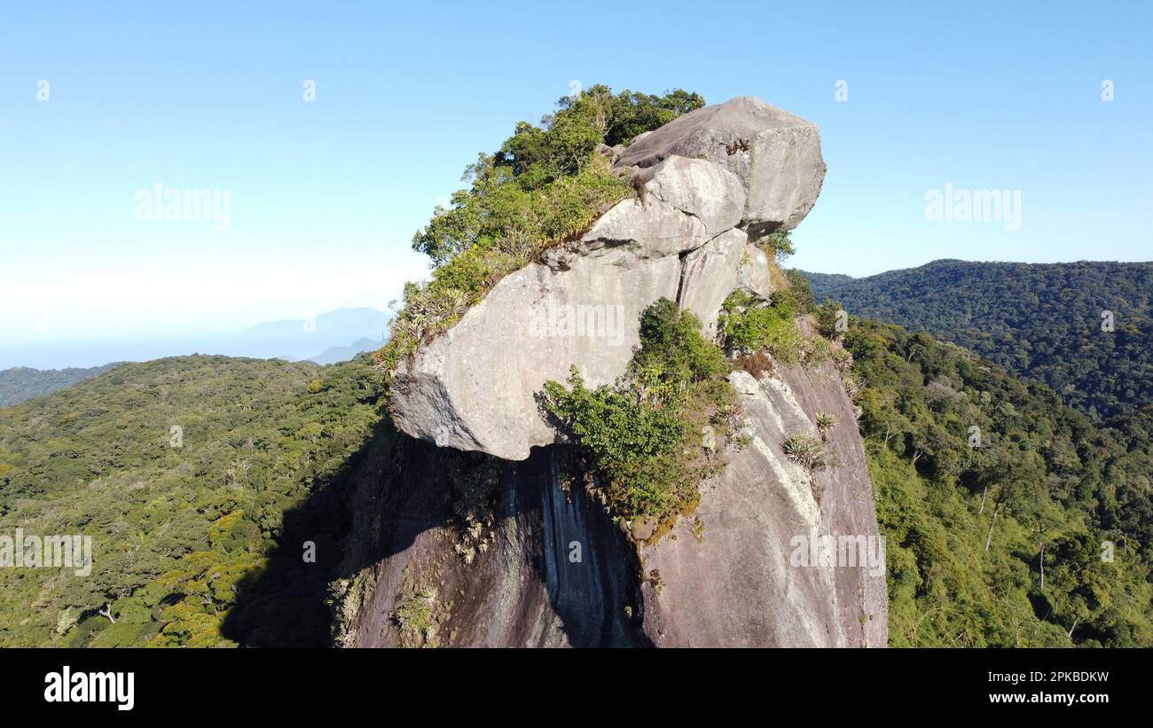 A scenic landscape view of Pico do Papagaio (Parrot's Peak), Ilha ...