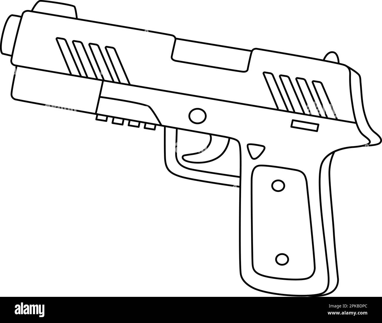 Drawing Pistol Coloring Gun Guns Drawings Pages 9mm Draw Simple Kids ...