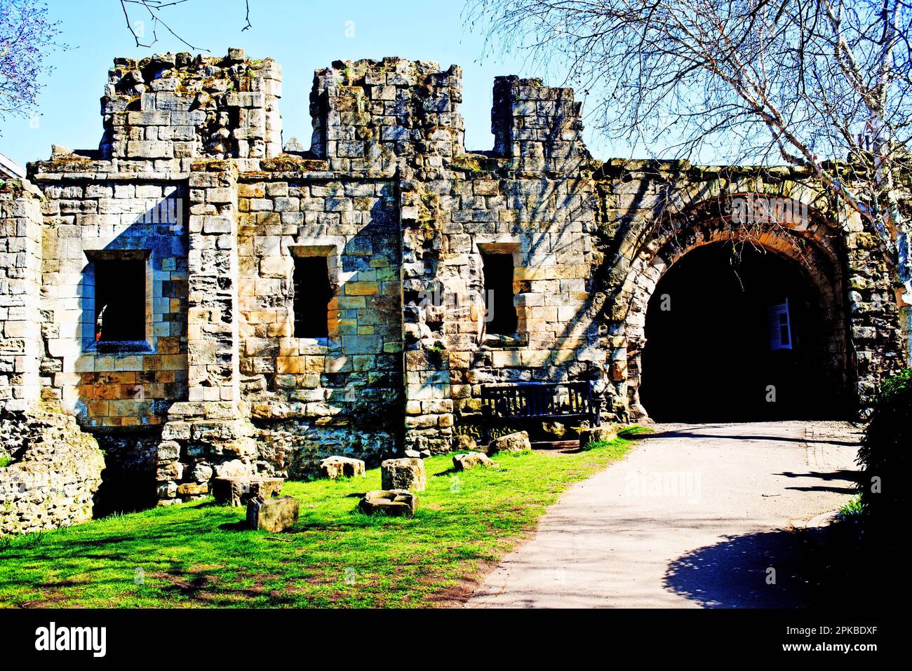Roman Building, Museum gardens, York, Yorkshire, England Stock Photo ...