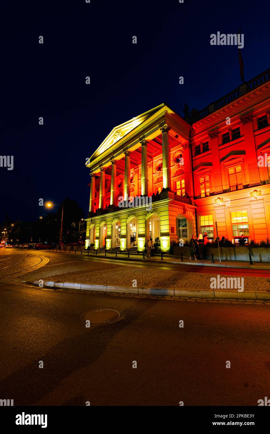 Wroclaw, Poland - June 2022: Wroclaw Opera House illuminated with ...