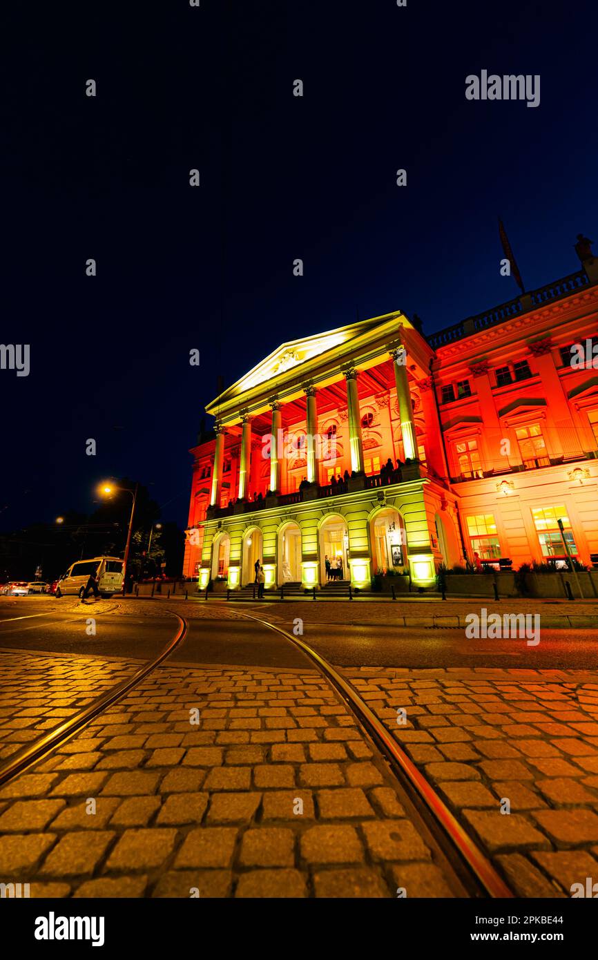 Wroclaw, Poland - June 2022: Wroclaw Opera House illuminated with ...
