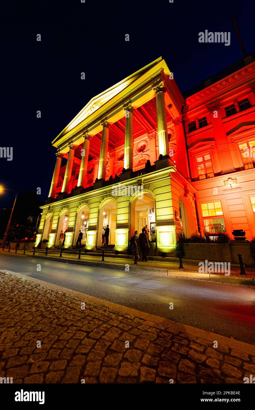 Wroclaw, Poland - June 2022: Wroclaw Opera House illuminated with ...