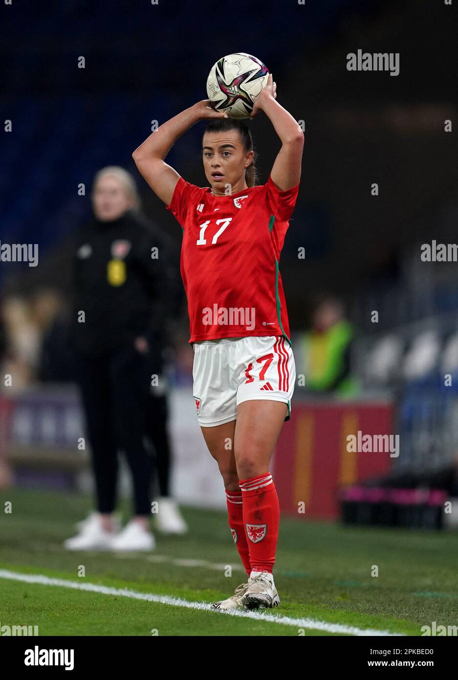 Wales' Ella Powell during the Women's International Friendly at Cardiff ...