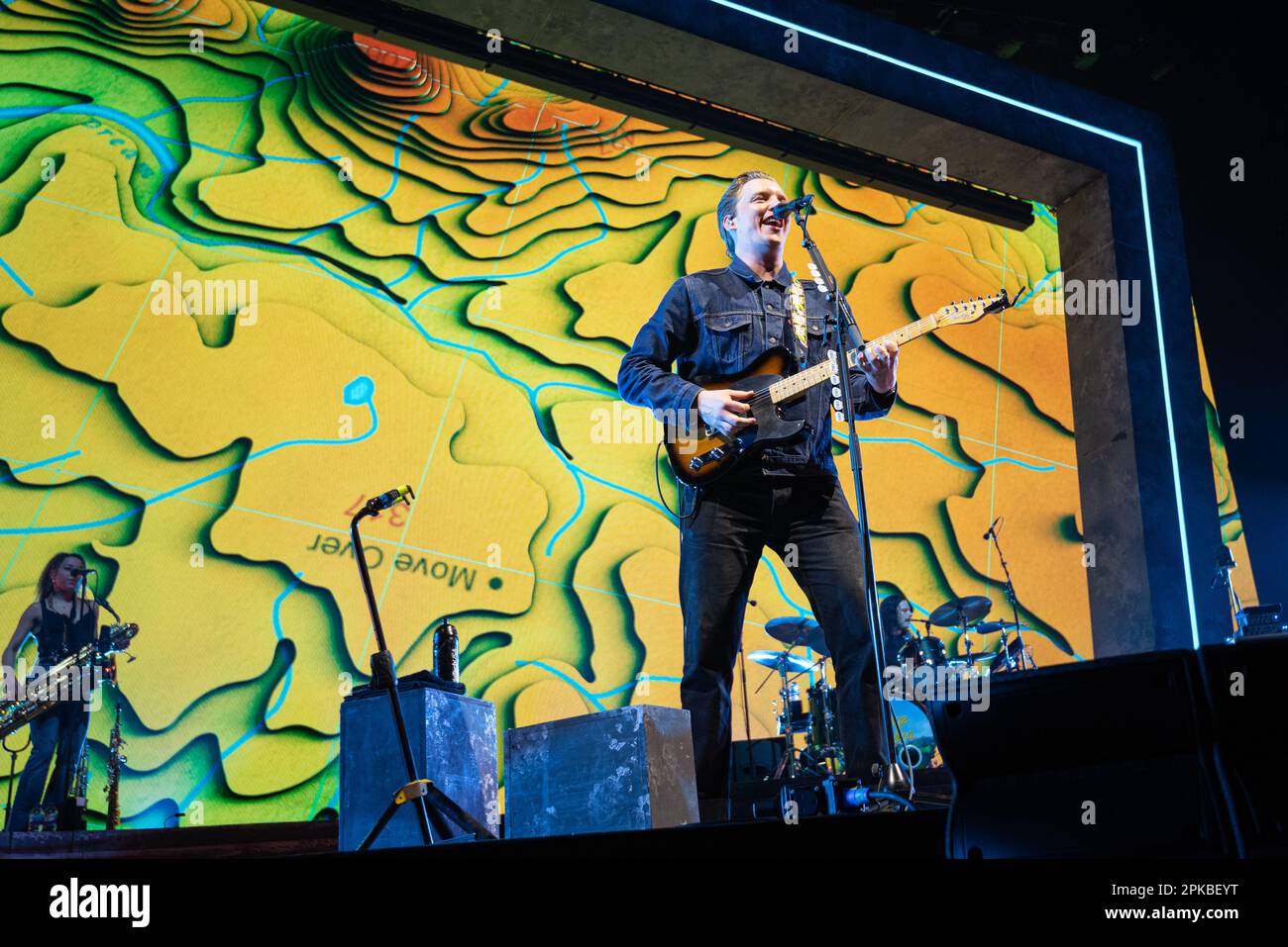 London, UK. 6th Apr 2023. Singer George Ezra performs on stage at The ...
