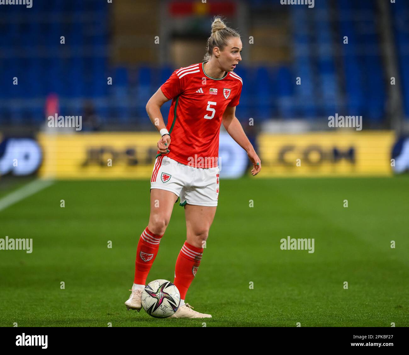 Rhiannon Roberts of Wales during the Women's International Friendly ...