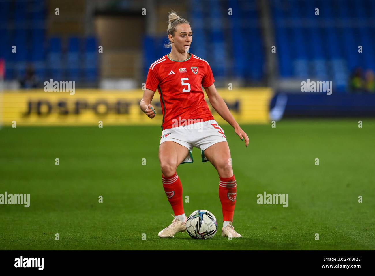 Rhiannon Roberts of Wales in action during the game during the Women's ...