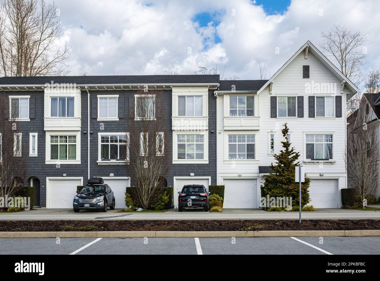 New residential townhouses. Modern apartment buildings in Vancouver ...