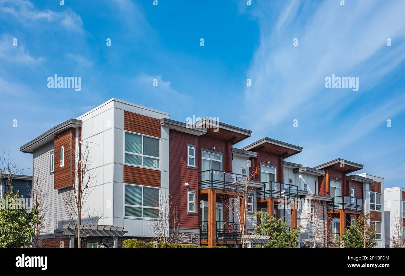 New residential townhouses. Modern apartment buildings in Canada ...