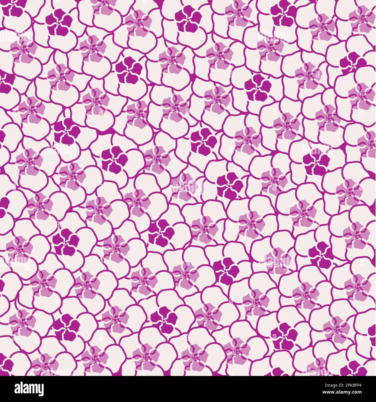 pattern with violet hibiscups flowers with transparent overlays in ...