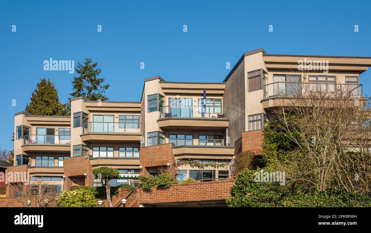 New residential townhouses. Modern apartment buildings in Canada ...