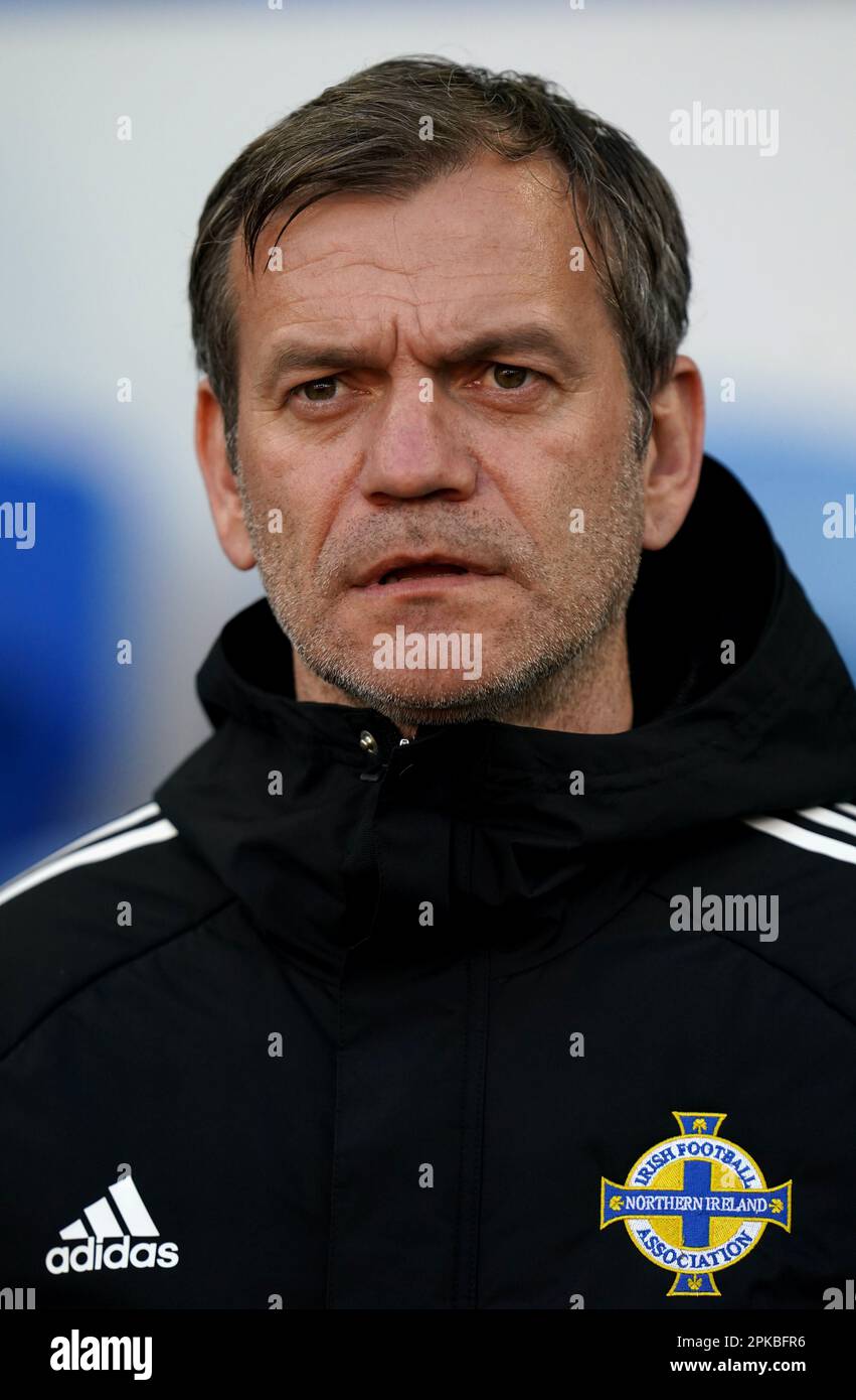Northern Ireland goalkeeping coach Roy Carroll before the Women's ...