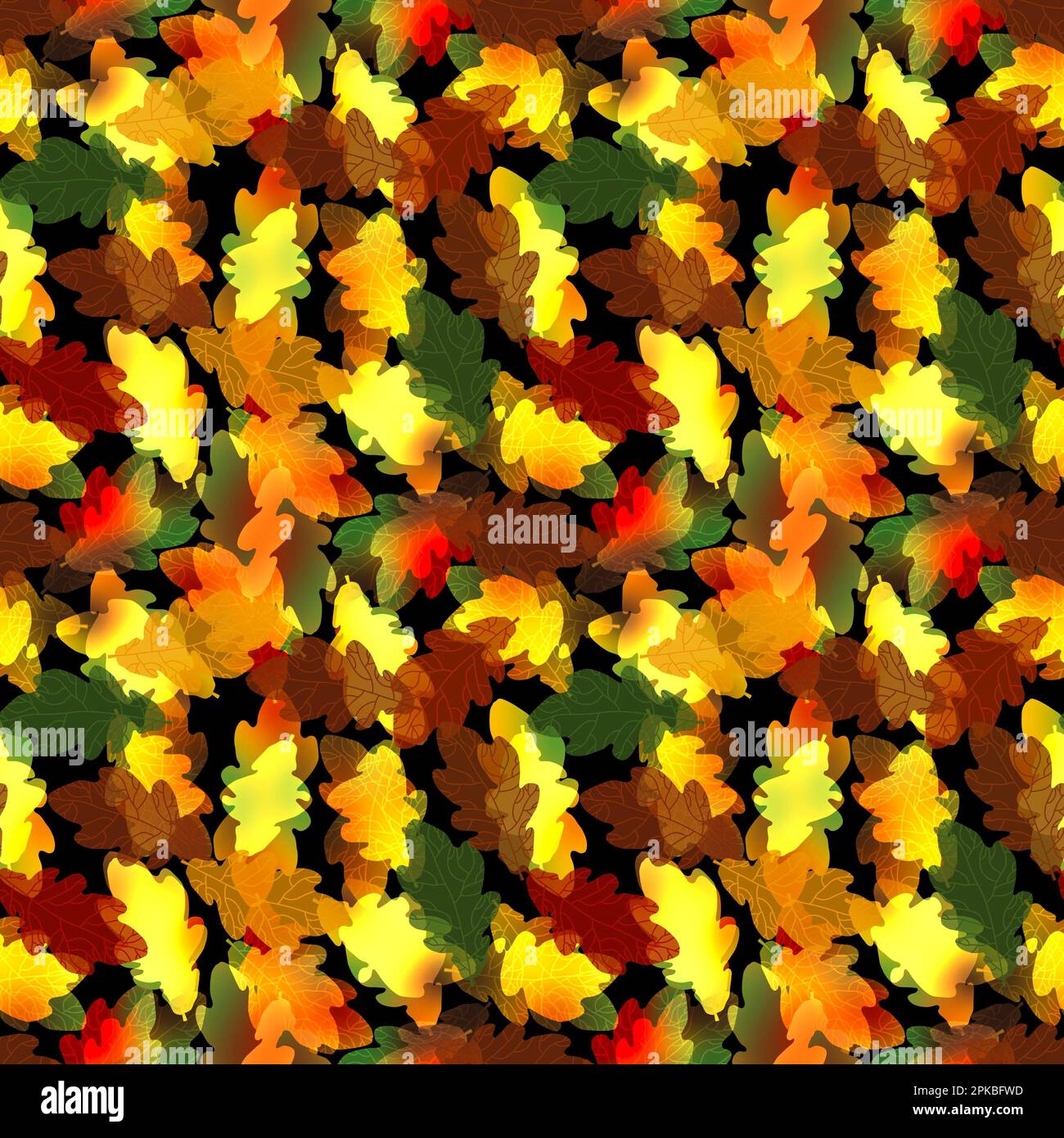 Autumn oak leaves seamless floral pattern for wrapping paper and ...