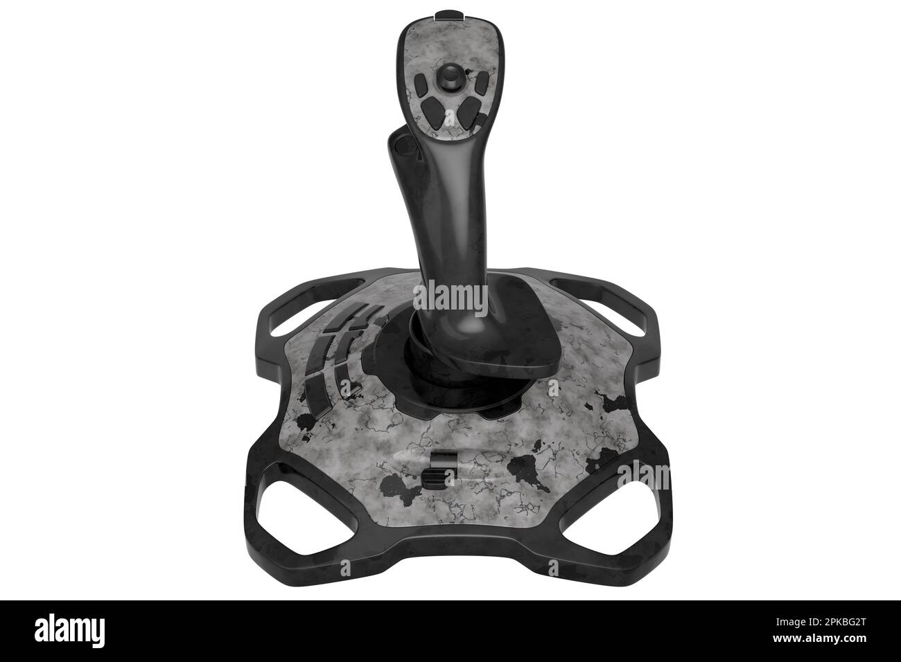 Realistic joystick for flight simulator with black marble texture on ...