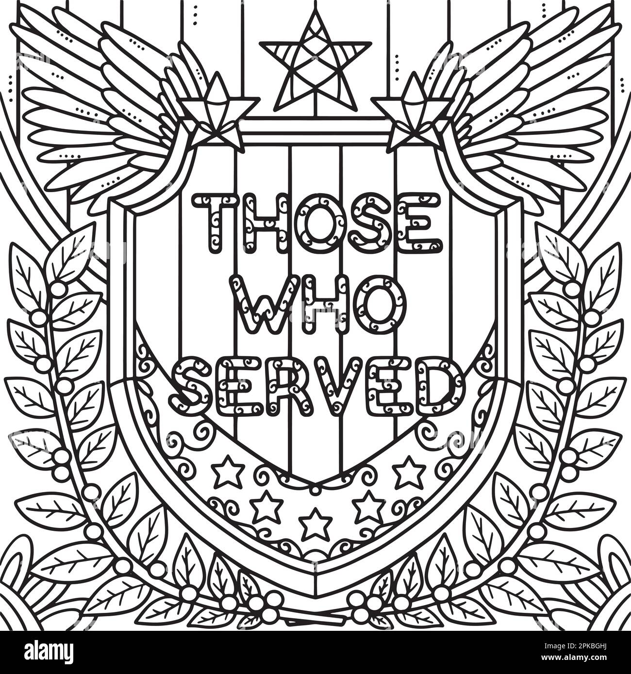 Memorial Day For Those Who Served Medal Coloring Stock Vector Image ...