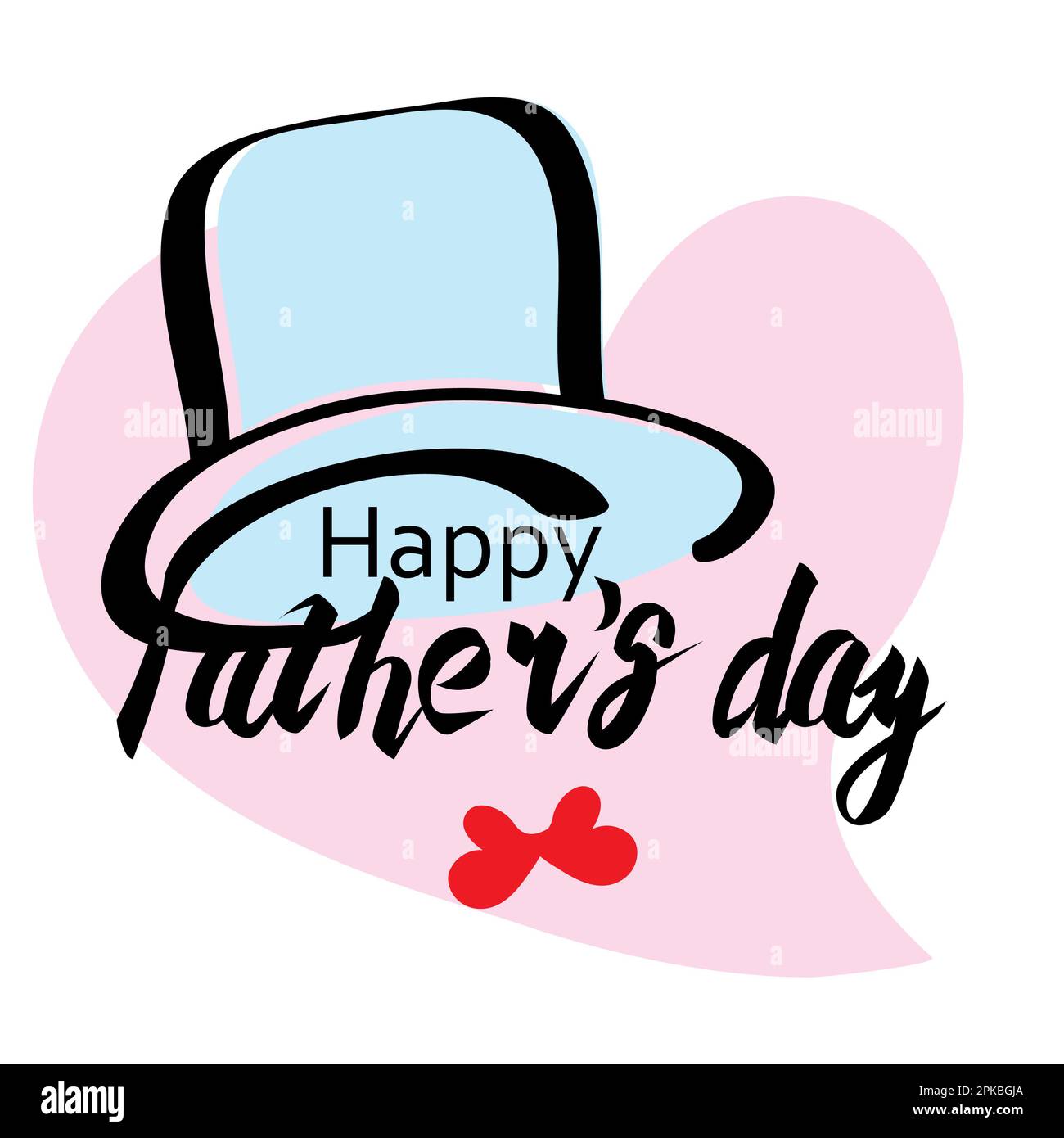 happy father's day card with hat and bow tie vector Stock Photo - Alamy