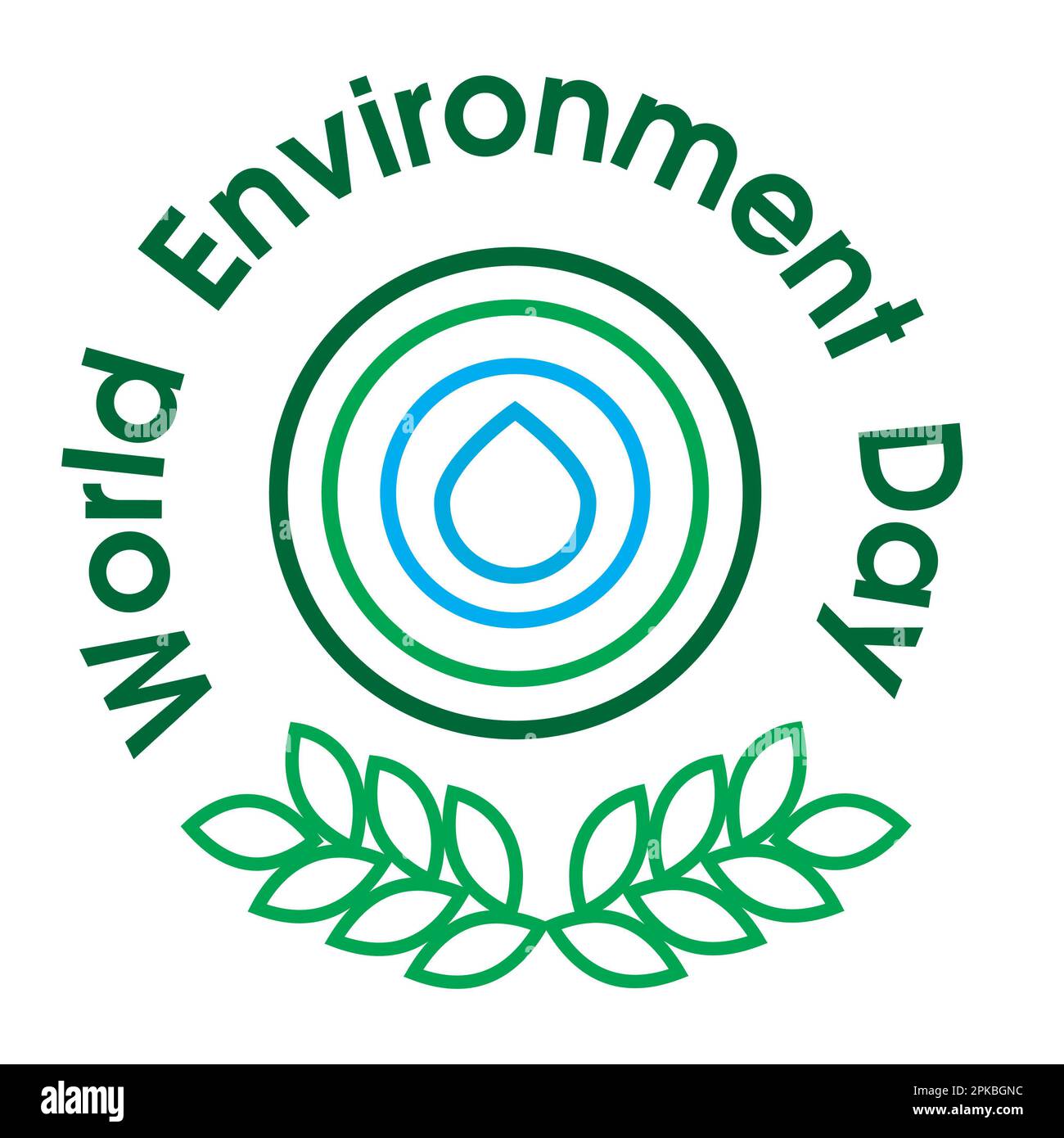 logo world environment day with font and leaves Stock Photo - Alamy