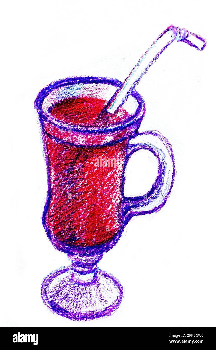 hot red mulled wine on white background Stock Photo - Alamy