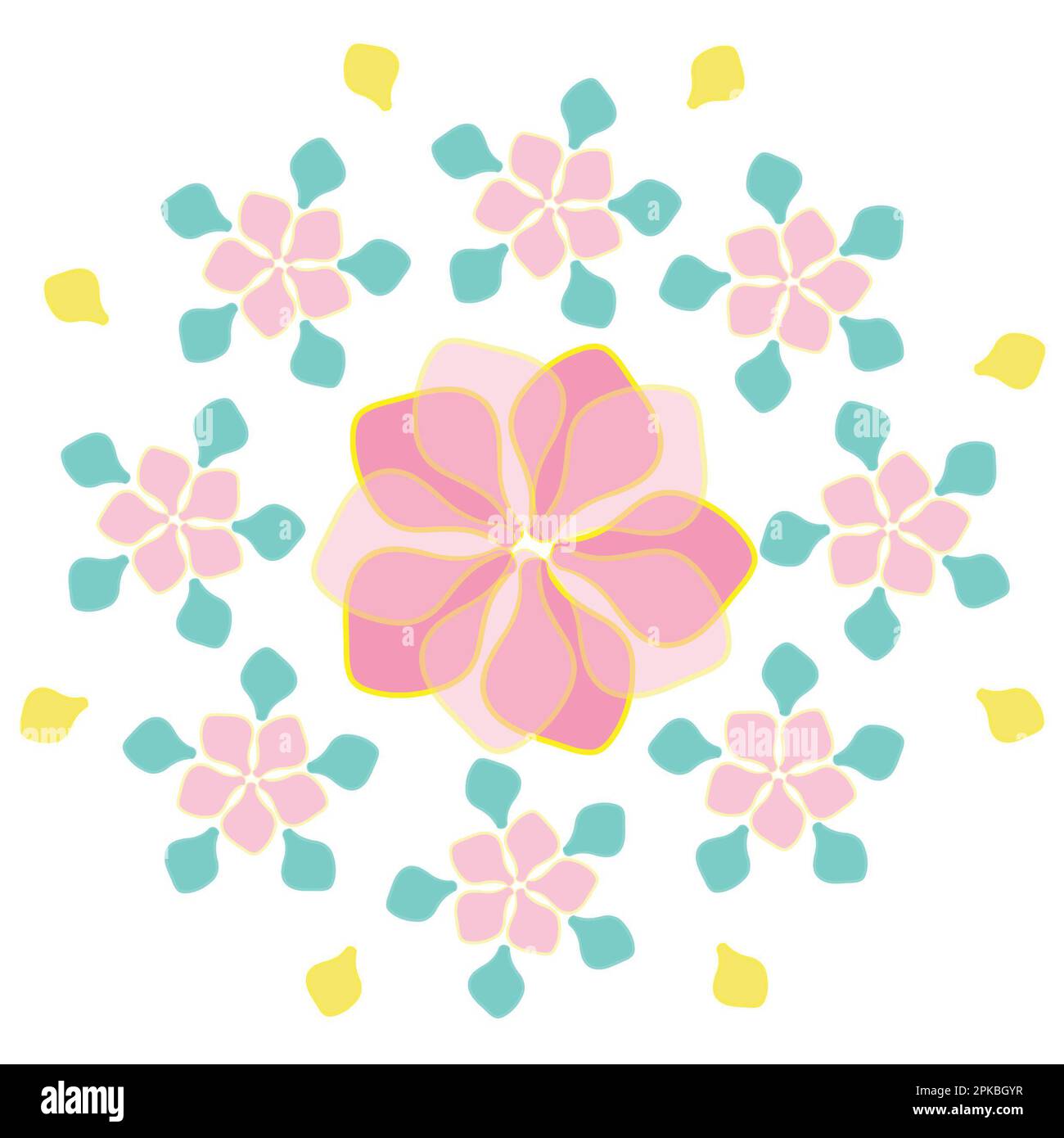 Pink five petal flower Cut Out Stock Images & Pictures - Alamy