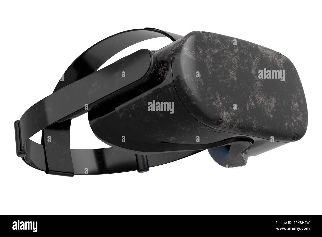 Realistic virtual reality glasses with black marble texture isolated on ...