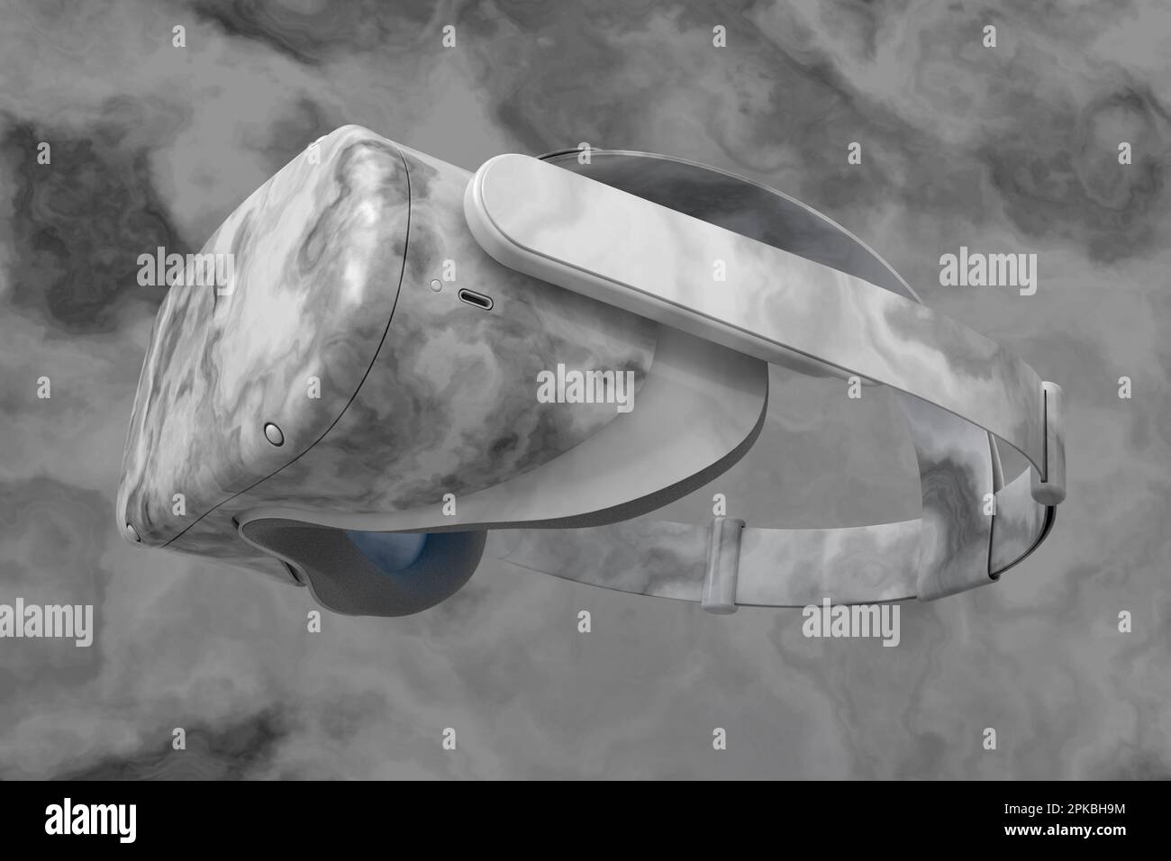 Realistic virtual reality glasses with black marble texture isolated on ...