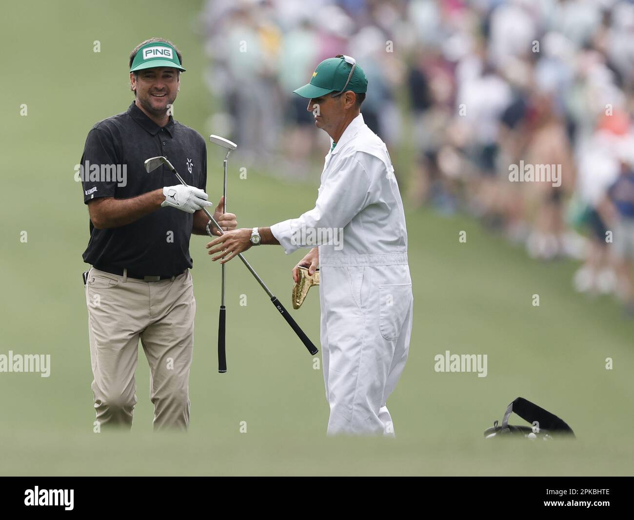 Augusta, United States. 06th Apr, 2023. Bubba Watson receives his ...