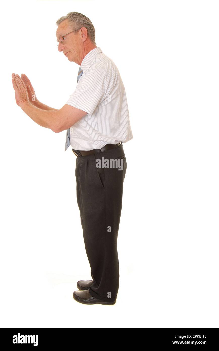 Person pushing against wall Cut Out Stock Images & Pictures - Alamy