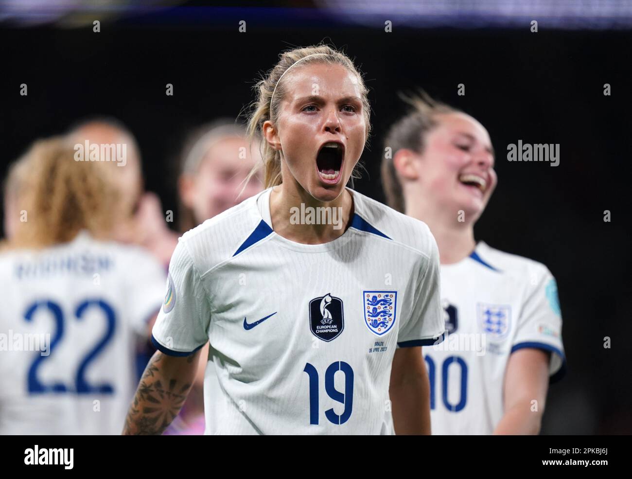 England's Rachel Daly celebrates following the Women's Finalissima at ...