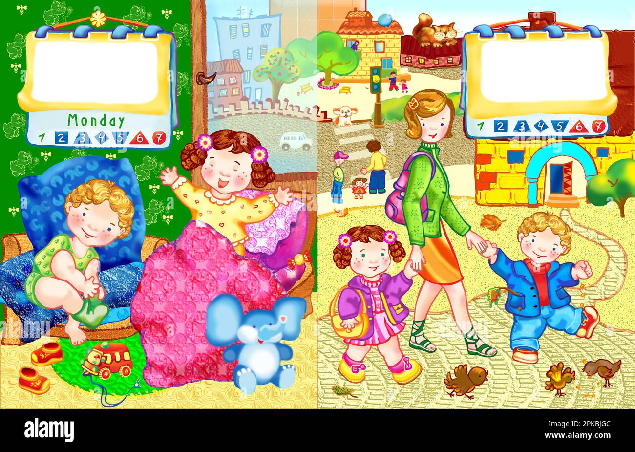 Children's days of the week Monday Stock Photo - Alamy
