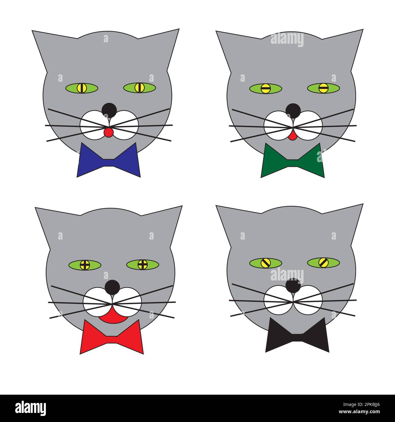 gray cat with bow Stock Photo - Alamy