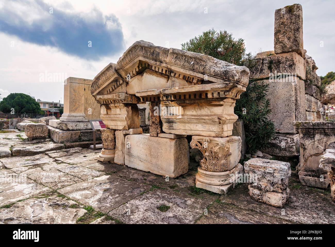 Scenic ruins of the Corinthian order East Triumphal Arch at the ancient ...