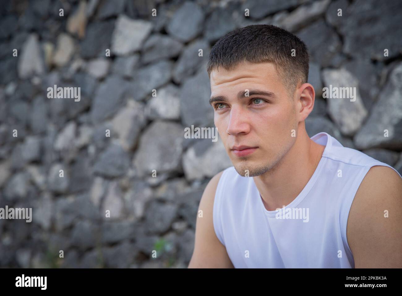 Front view confident handsome sportsman hi-res stock photography and ...