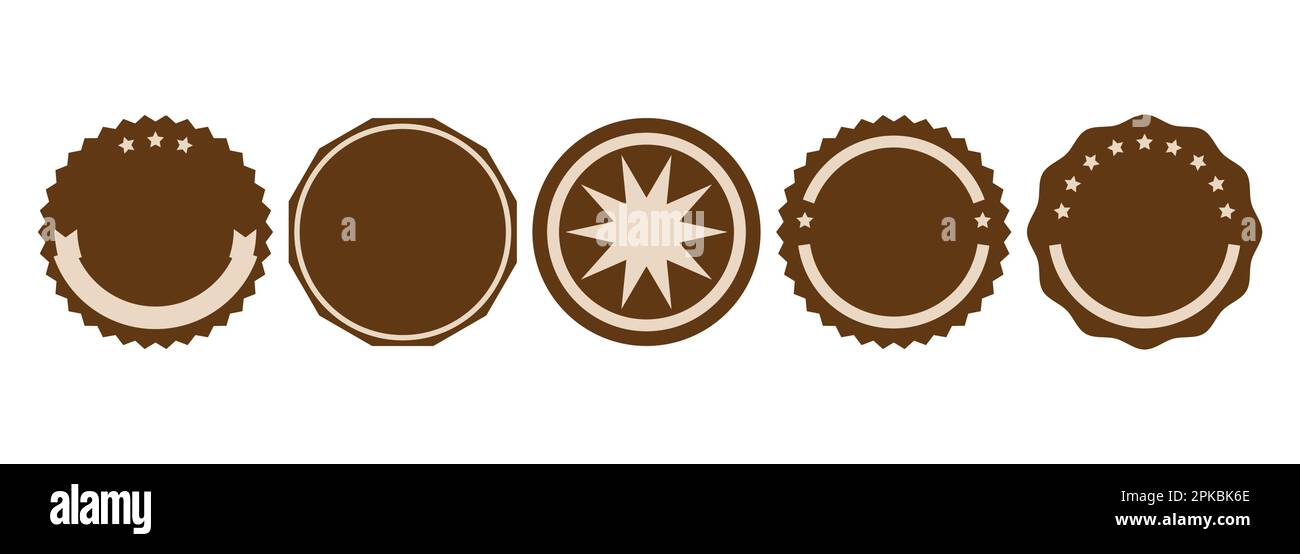 Round badge, label, and background, visual elements commonly used to ...