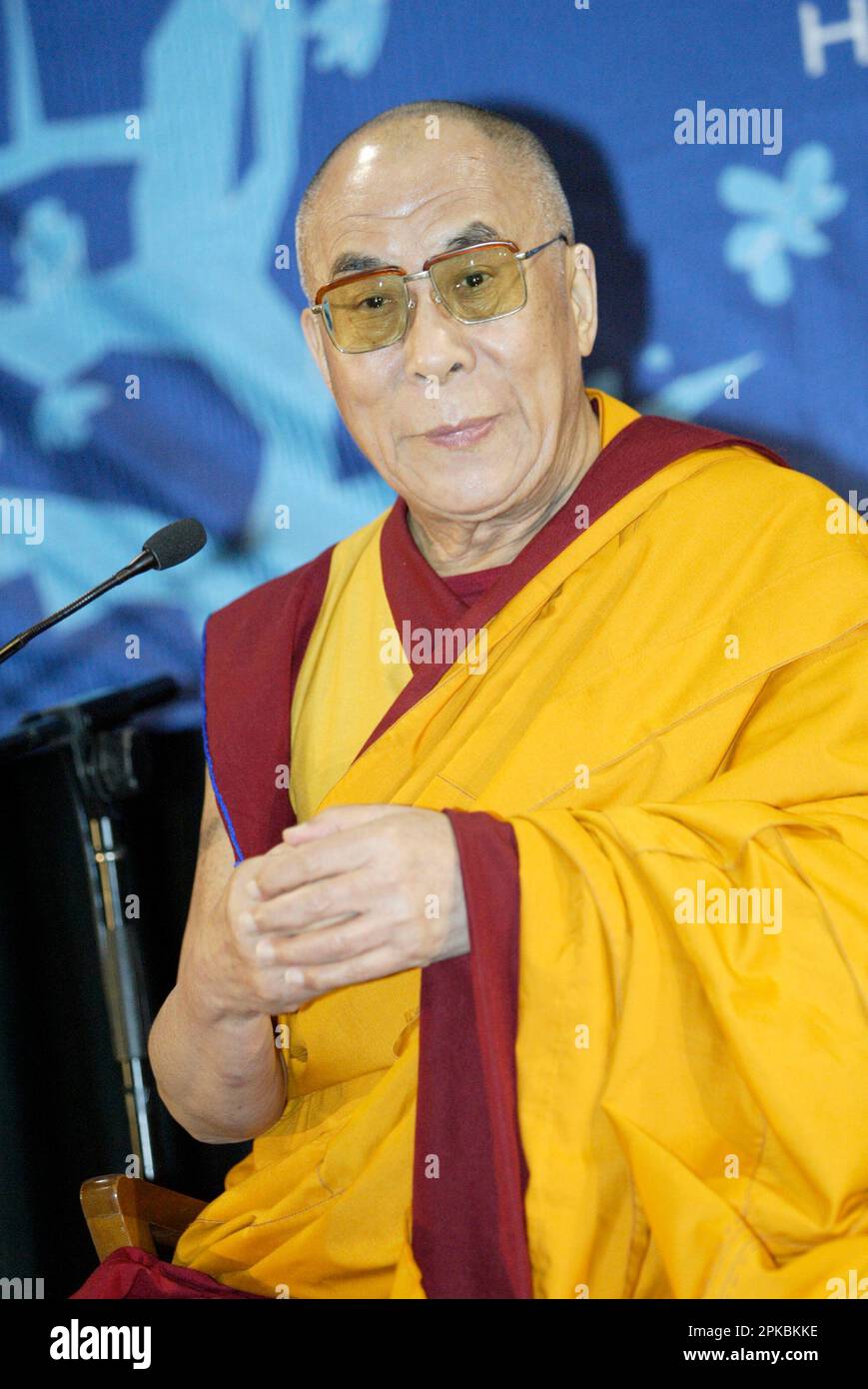 His Holiness the 14th Dalai Lama conducts a media conference before ...