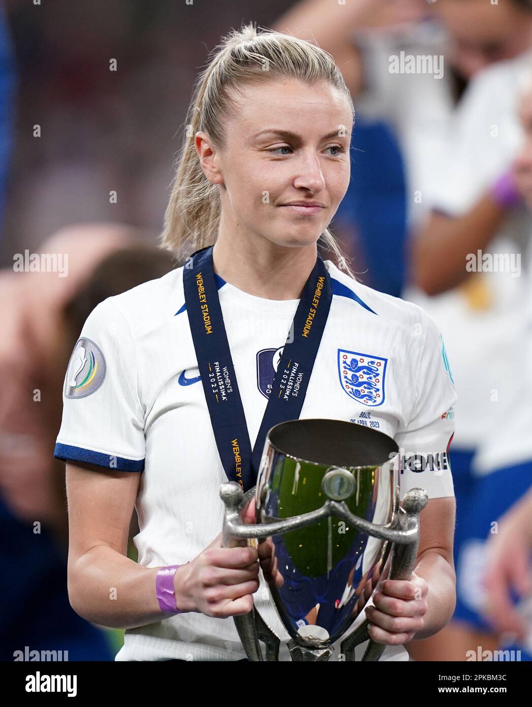 England's Leah Williamson celebrates with the trophy following the ...