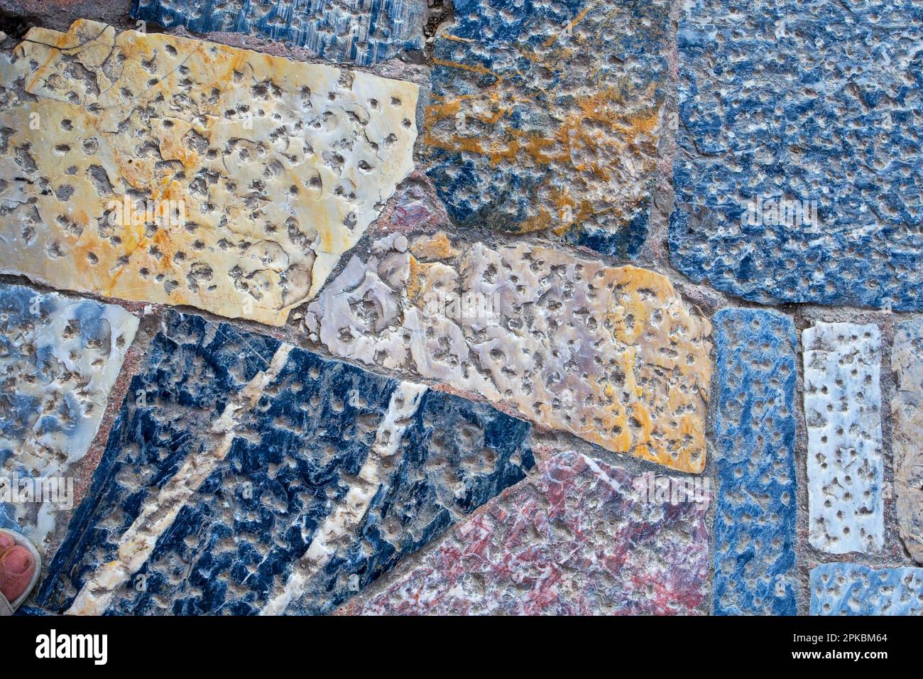 ancient masonry marble steps in the Acropolis of Athens in Greece Stock ...
