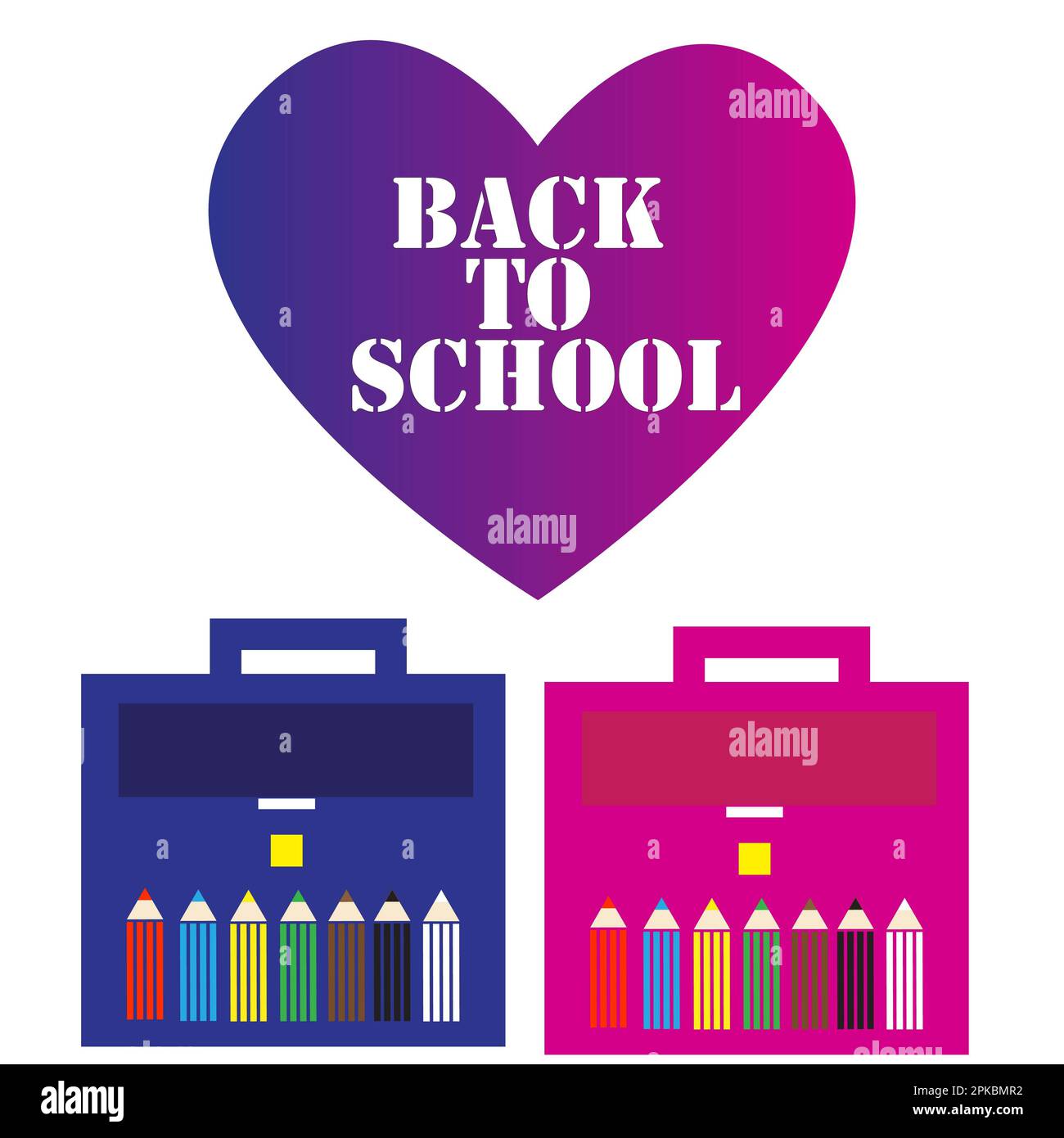 back to school a huge heart with an inscription created from small ...