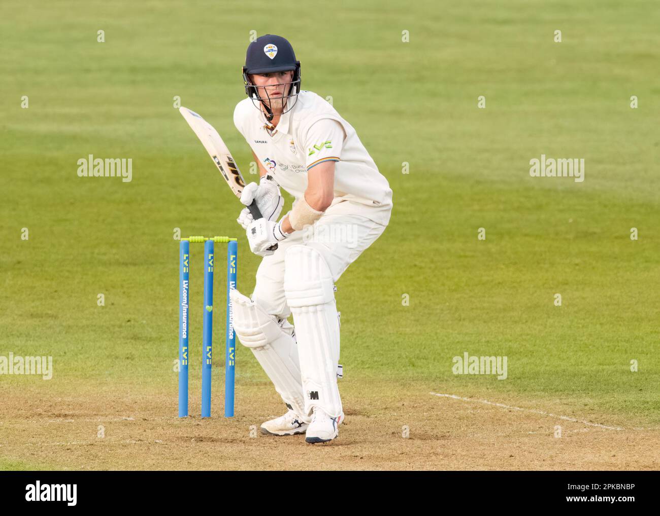 Matt lamb derbyshire ccc batting at the at the incora hi-res stock ...