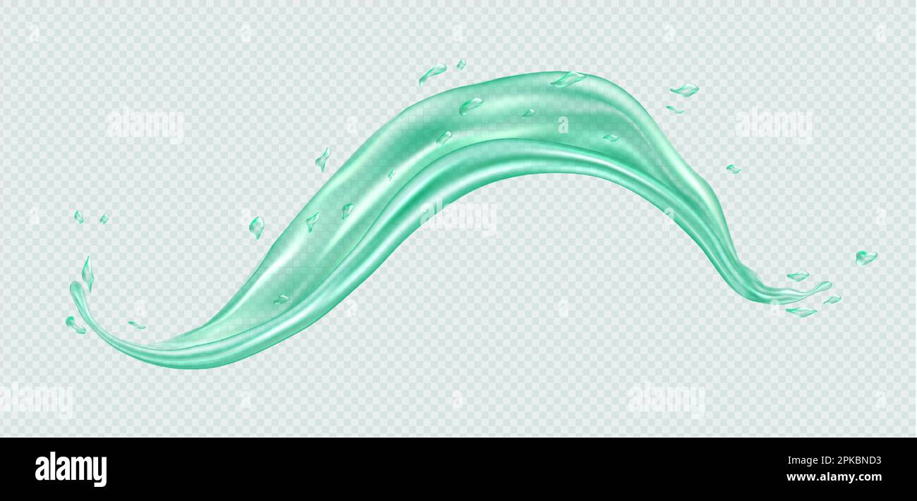 Green juice splash, realistic green tea wave, matcha or cucumber drink ...