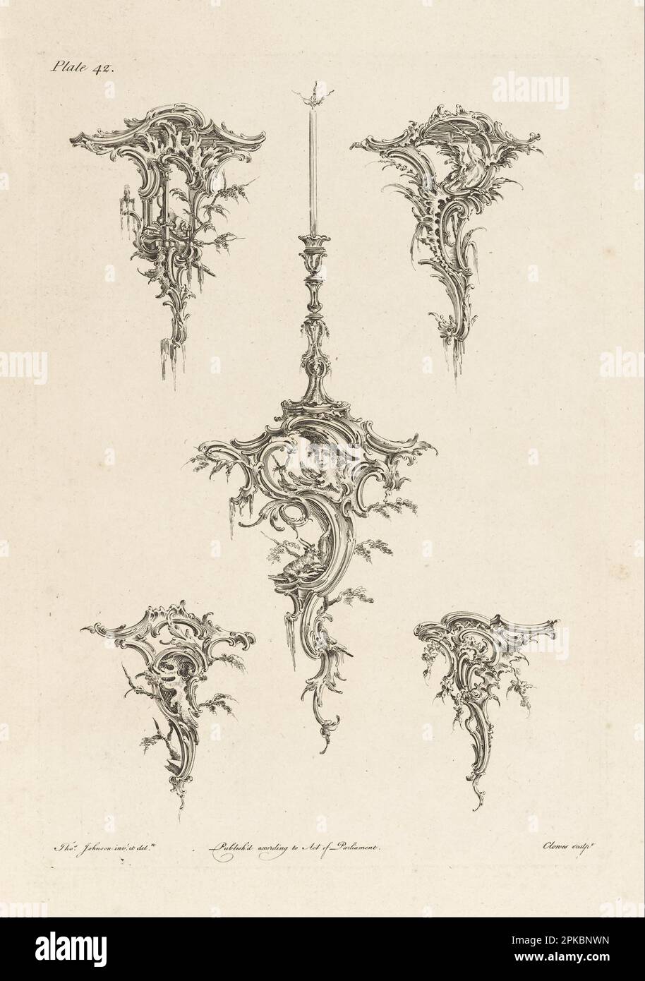 Design for Wall Brackets, Plate 42 in One Hundred and Fifty New Designs ...