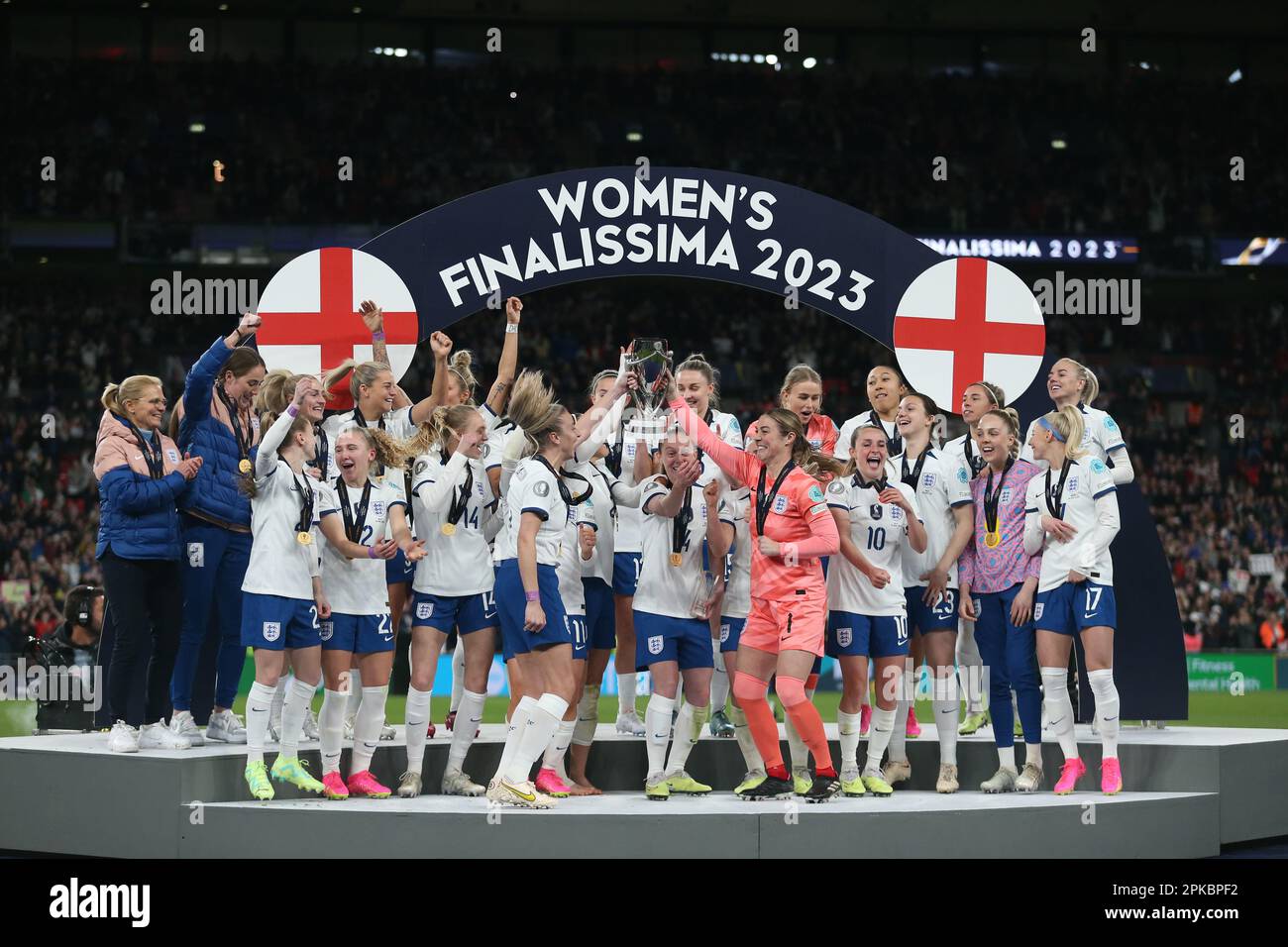 London, UK. 06th Apr, 2023. England trophy lifting during the Womens ...